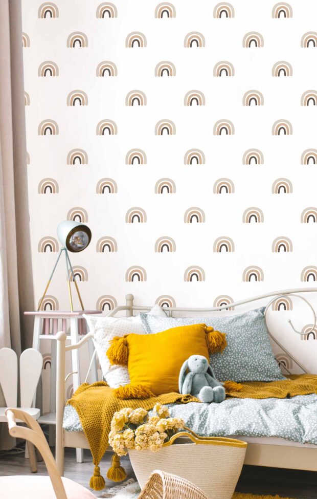 Boho rainbow wallpaper for kids